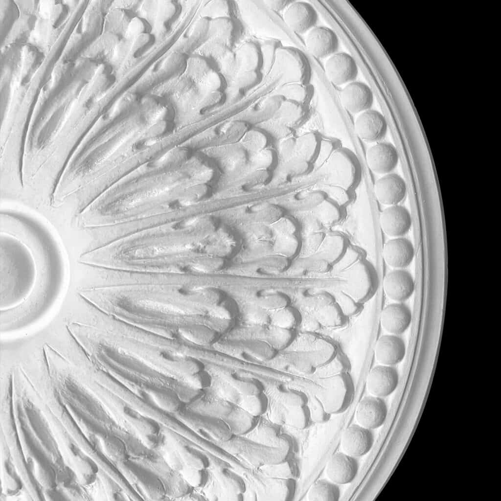 RCH-09S Fanned Bead Leaf Round Ceiling Rose – Classic Ceiling Supplies